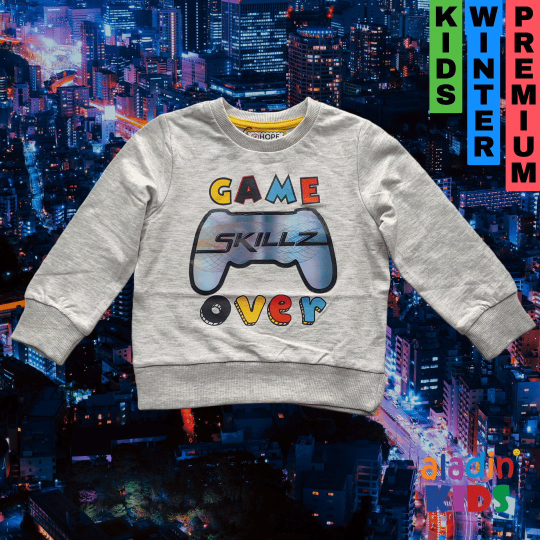 Game Over Printed Sweatshirt for Kids Ash – AladinKids